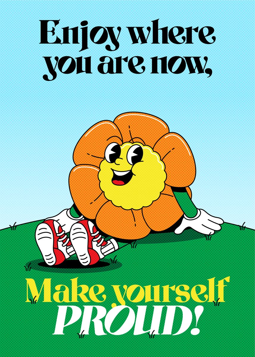 'Flower Character Motivational Art' Poster, picture, metal print, paint ...