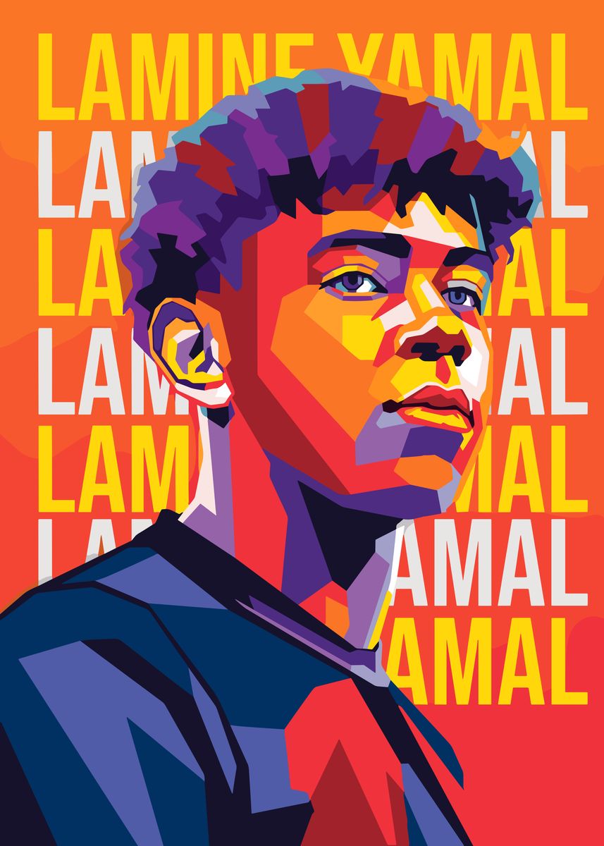 'Lamina Yamal Pop Art Portrait' Poster, picture, metal print, paint by ...