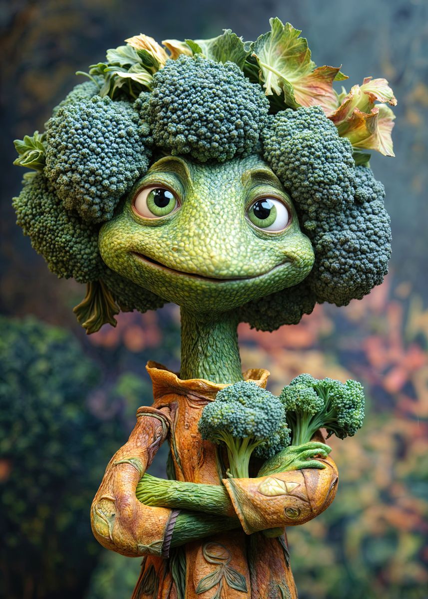 'The Magical Broccoli Creature' Poster, picture, metal print, paint by ...