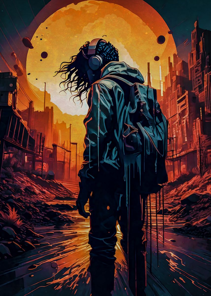 'Post-Apocalyptic Wanderer' Poster, picture, metal print, paint by ...