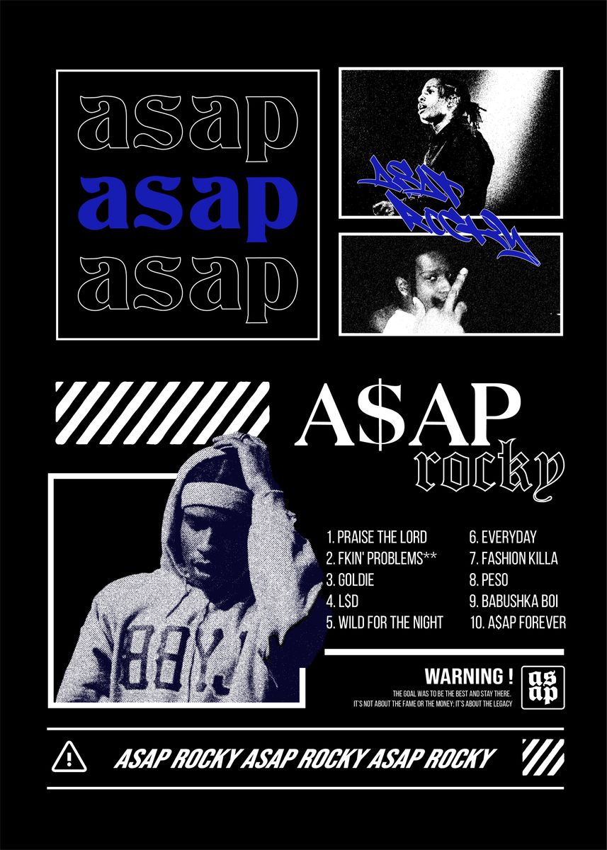 'ASAP Rocky Poster' Poster, picture, metal print, paint by Trust Worthy ...