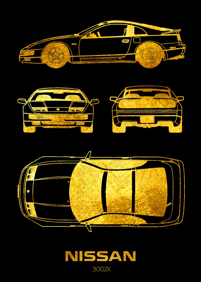 'Nissan 300ZX' Poster, picture, metal print, paint by JAT DESIGNS ...