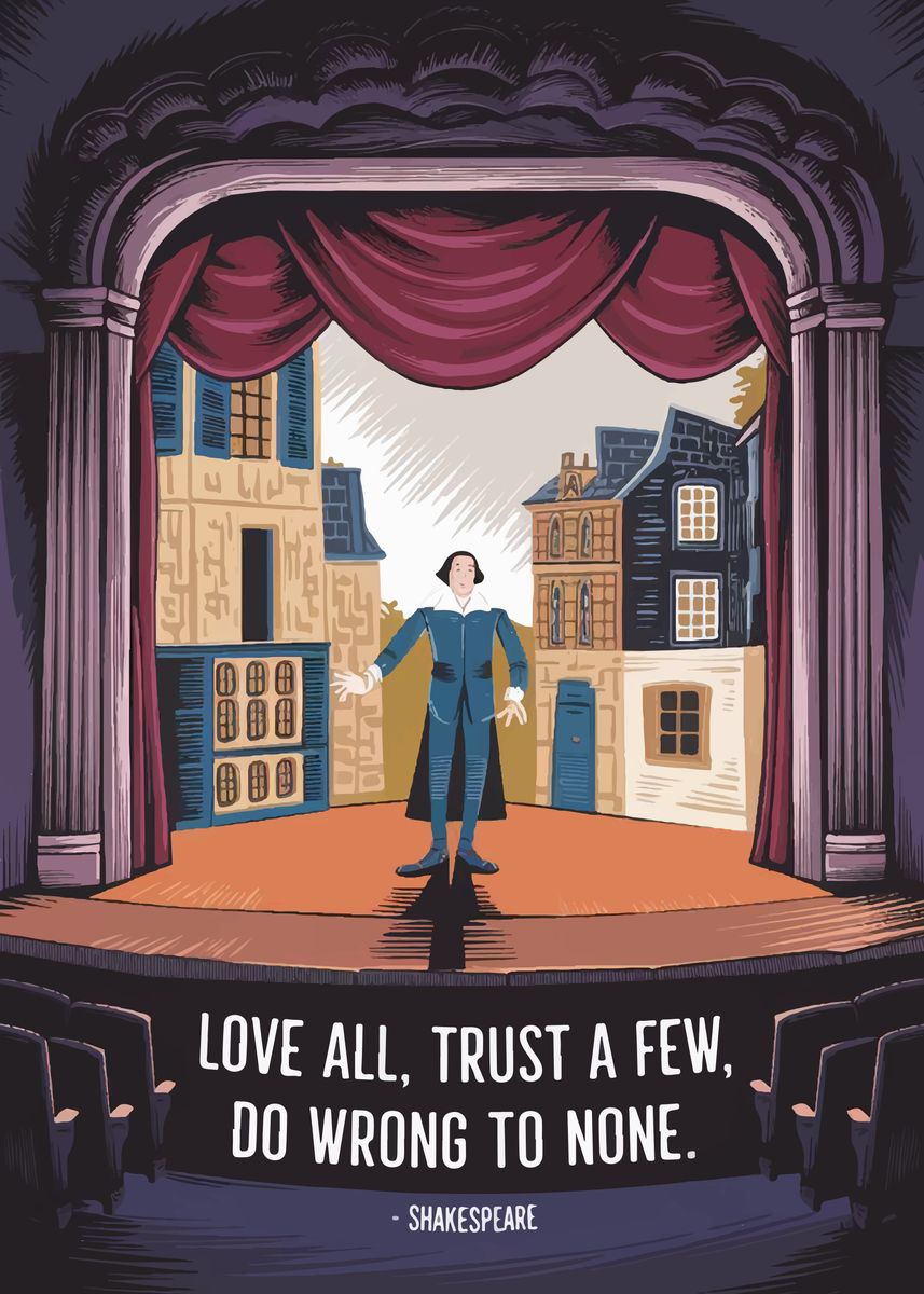 'Shakespeare Quote Stage Art' Poster, picture, metal print, paint by ...