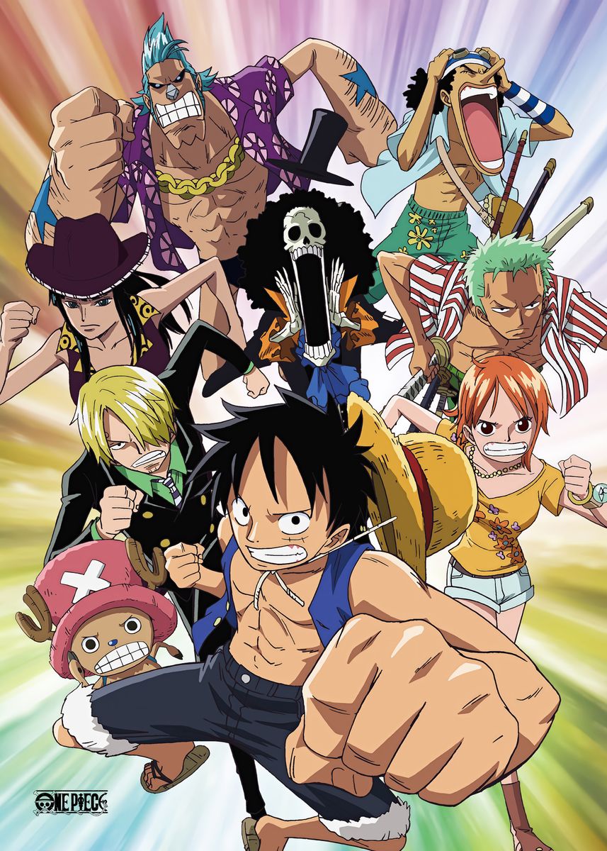 'Straw Hat Crew Fight' Poster, picture, metal print, paint by One Piece ...