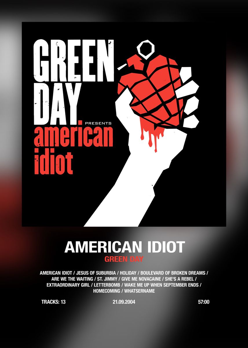 'Green Day American Idiot Album Cover' Poster, picture, metal print ...