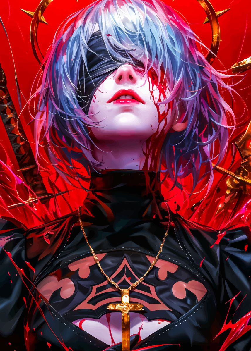 'nier automata 2b art' Poster, picture, metal print, paint by ...