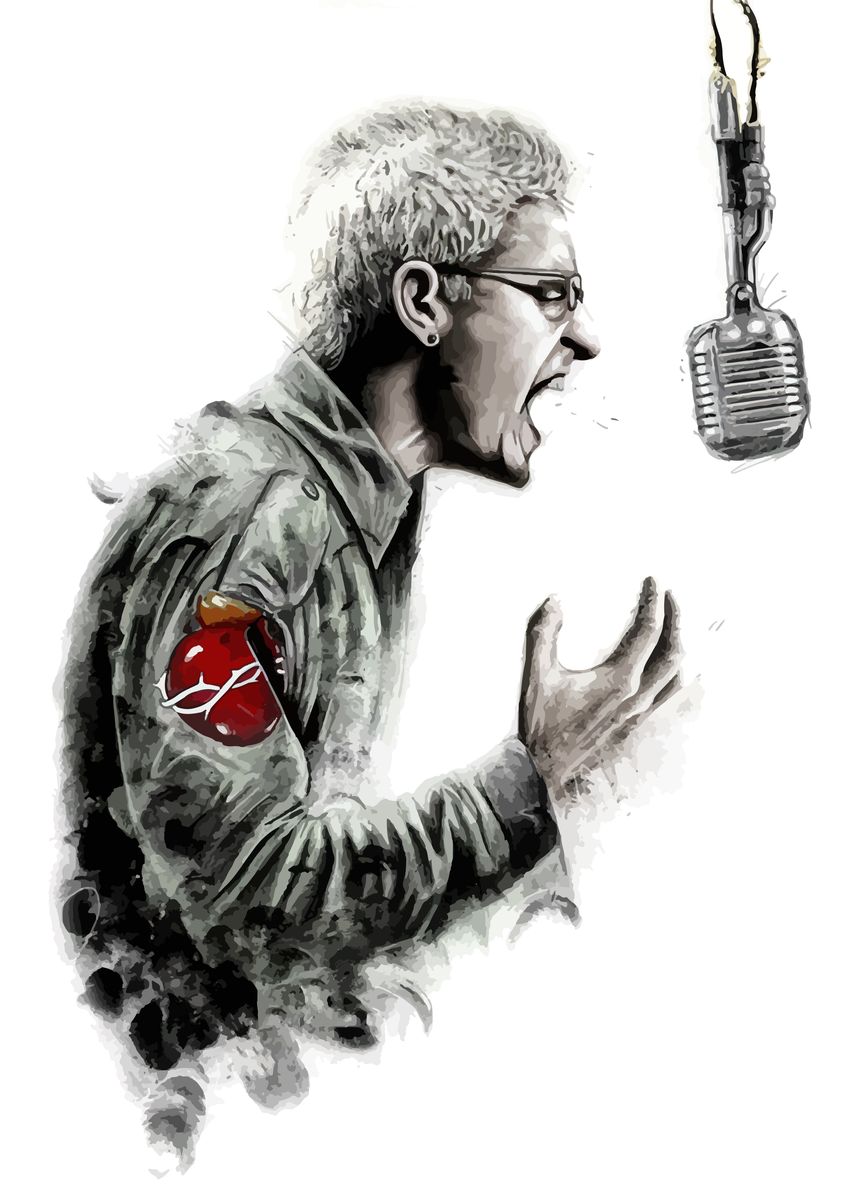 'Chester Bennington' Poster, picture, metal print, paint by Rans Studio ...