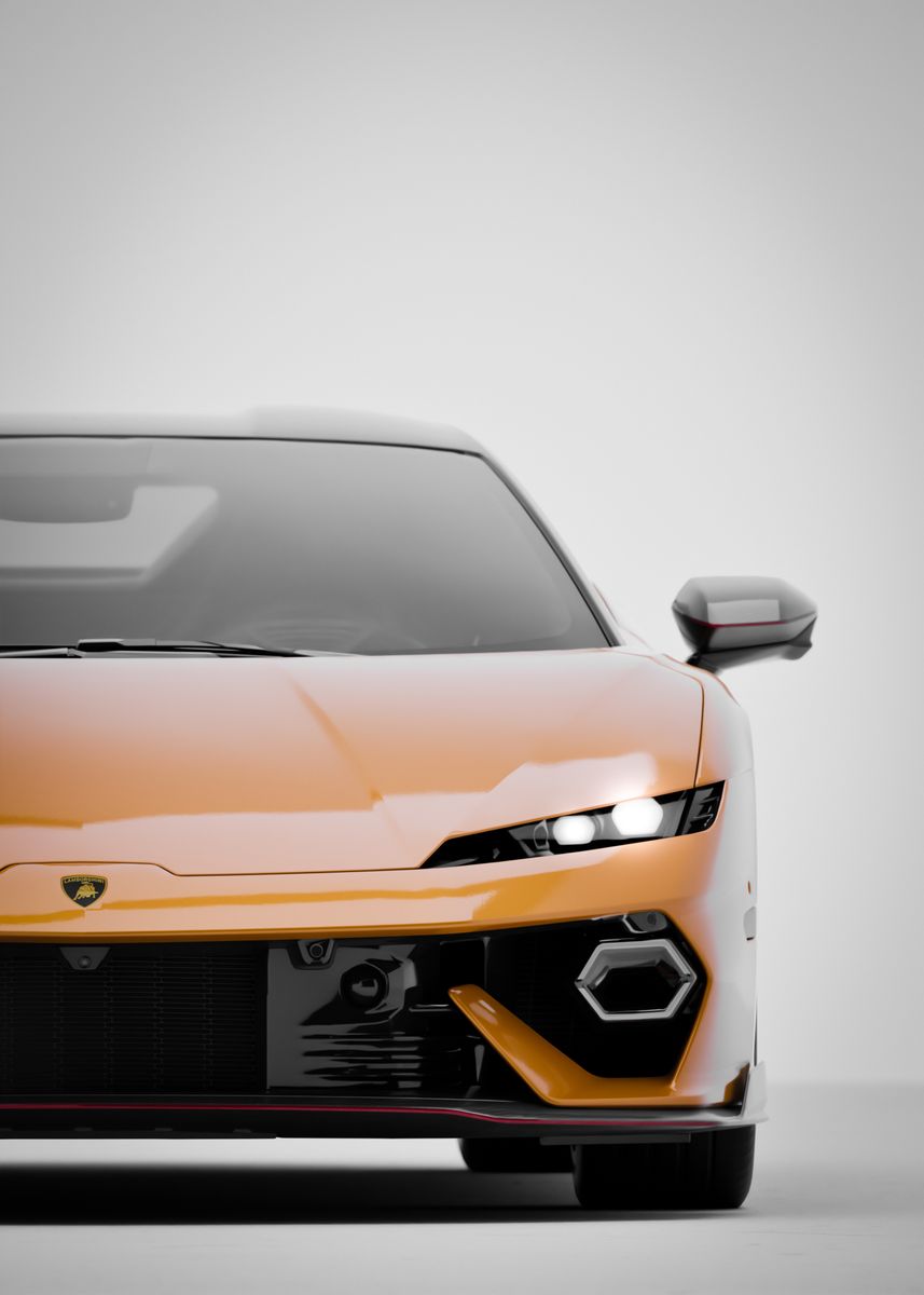 'Lamborghini Temerario - Orange - Front View' Poster, picture, metal ...