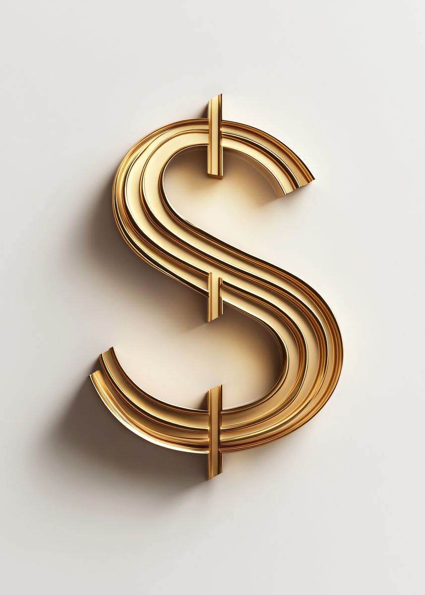 'Gold Dollar Sign' Poster, picture, metal print, paint by huhuhaha ...