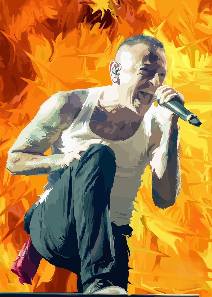 'Chester Bennington ' Poster, picture, metal print, paint by art io ...