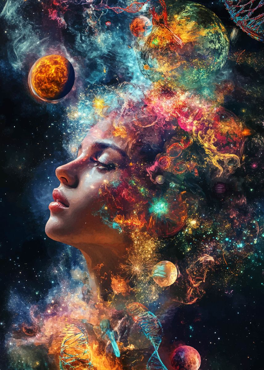 'Cosmic Woman' Poster, picture, metal print, paint by Fionn Martin ...