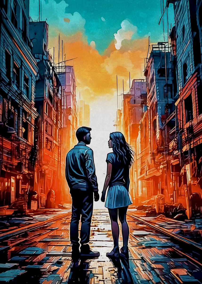 'Post-Apocalyptic Couple' Poster, picture, metal print, paint by Johann ...