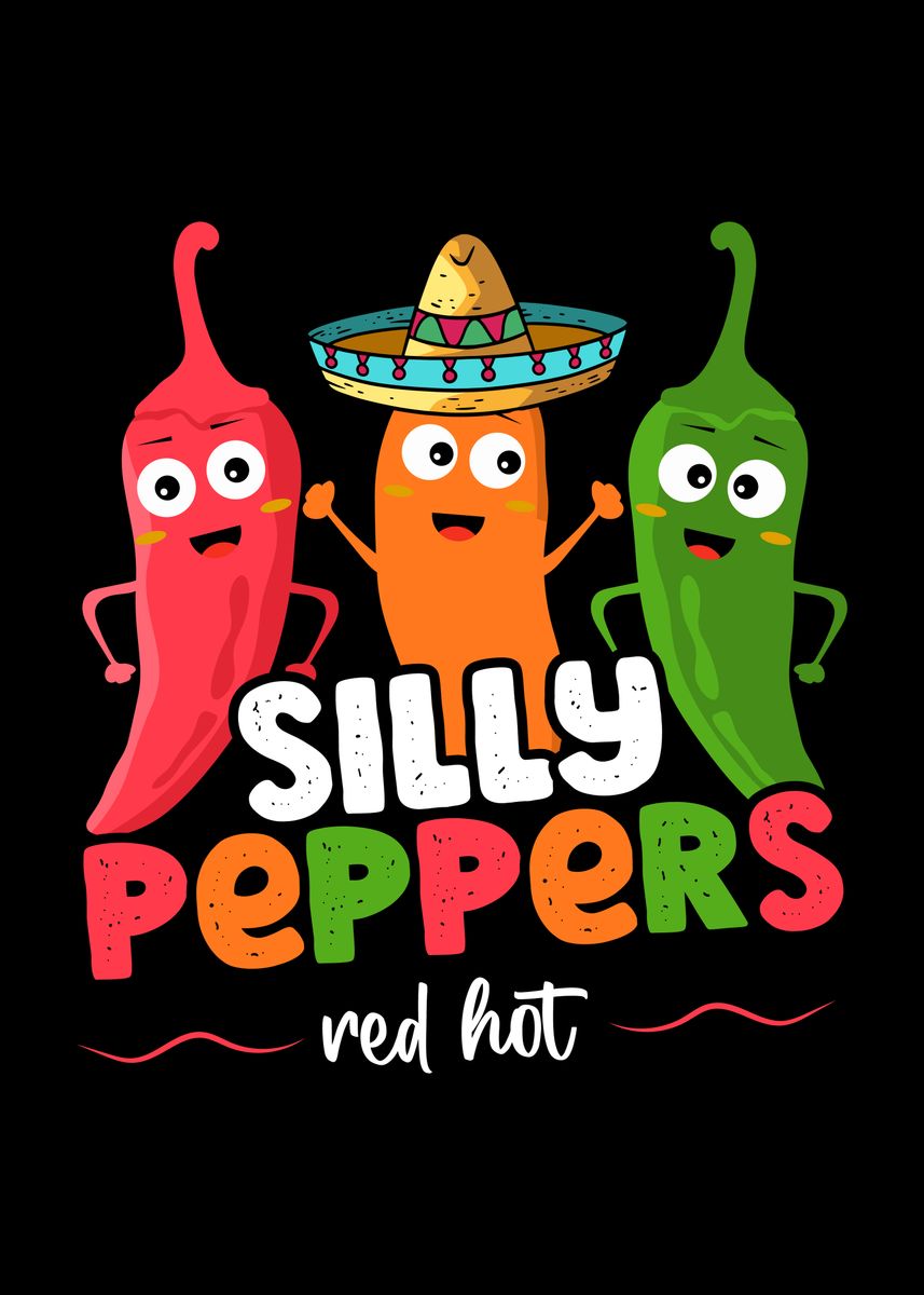 'Silly Peppers Red Hot' Poster, picture, metal print, paint by Henzo ...