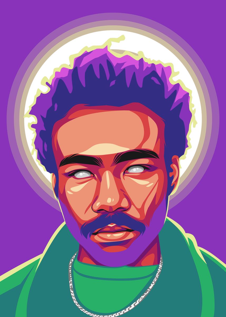 'Donald Glover Portrait' Poster, picture, metal print, paint by Mari ...