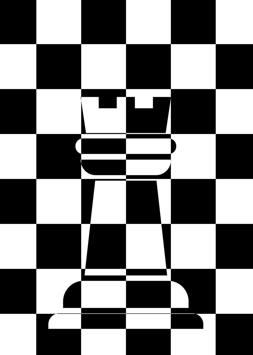 'Chess Rook on Board' Poster, picture, metal print, paint by XandYart ...