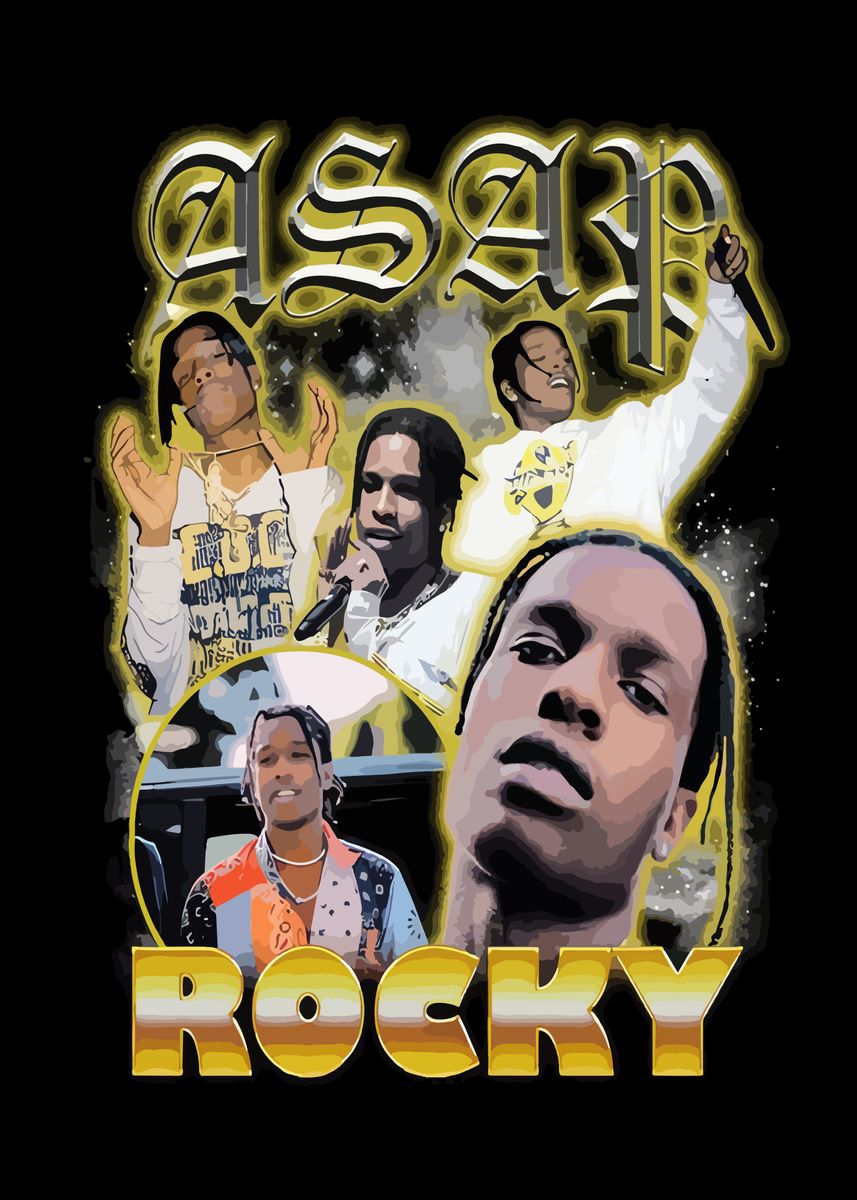 'ASAP Rocky rapper rap band' Poster, picture, metal print, paint by ...
