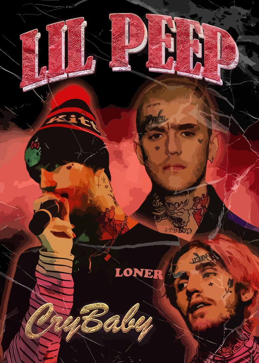 'Lil peep rapper rap' Poster, picture, metal print, paint by Rollan ...