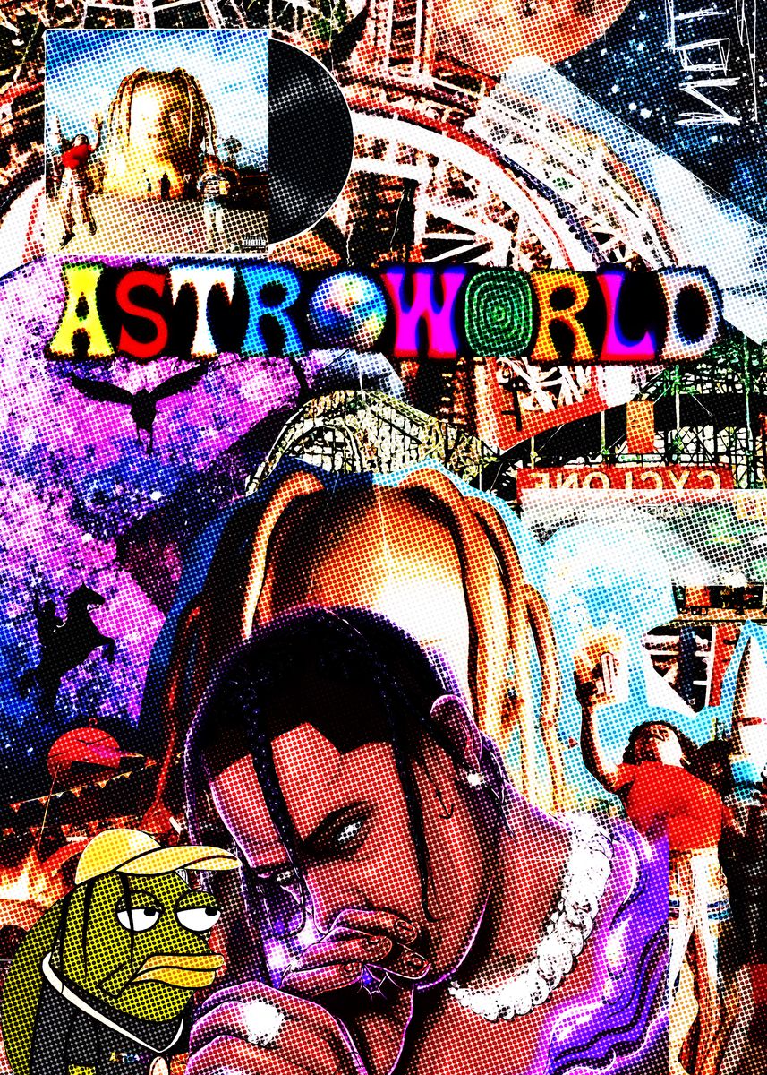 'Travis Scott Astroworld' Poster, picture, metal print, paint by Gonza ...