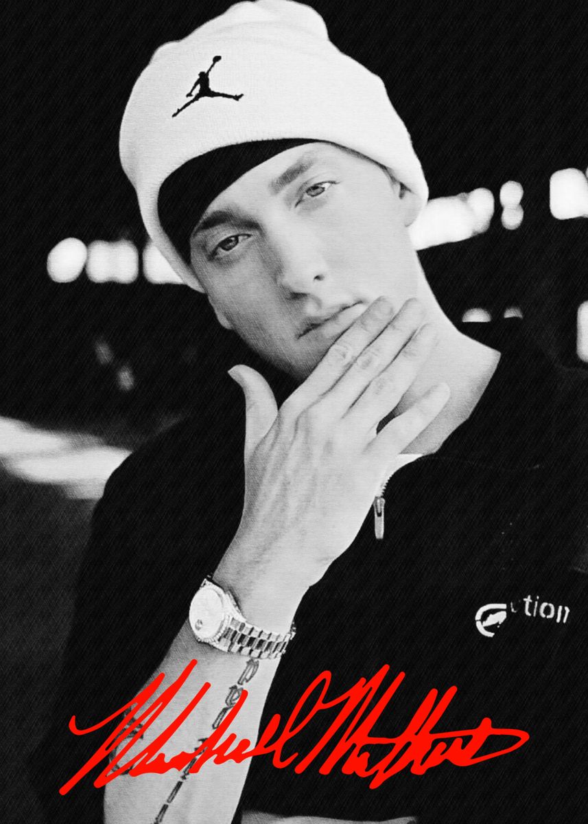 'Eminem Portrait' Poster, picture, metal print, paint by Matrix | Displate