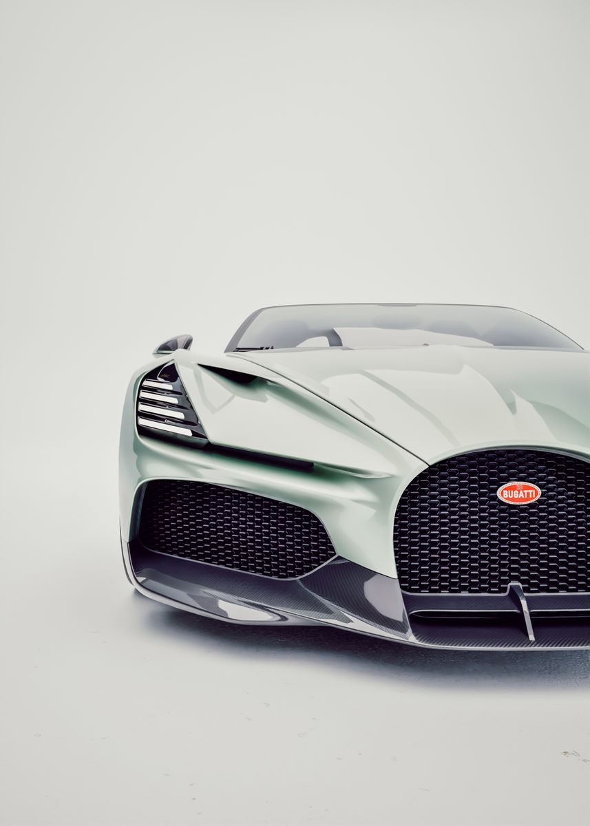 'Bugatti Mistral Supercar Front View' Poster, picture, metal print ...