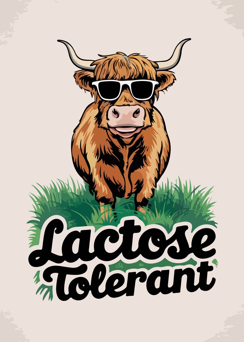 'Lactose Tolerant Cow' Poster, picture, metal print, paint by ...