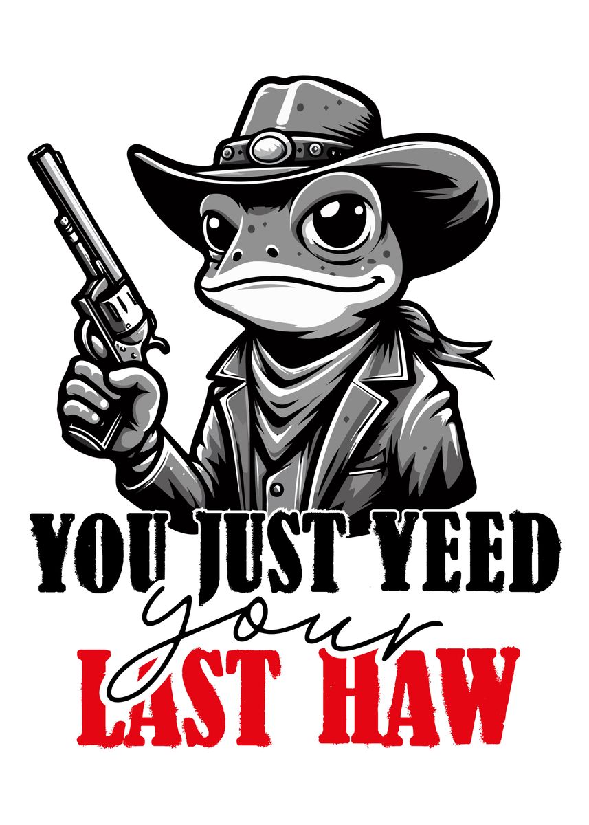 'Frog Cowboy with Gun' Poster, picture, metal print, paint by Henzo ...