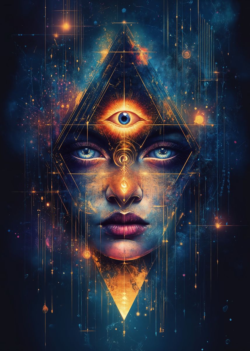 'Third Eye Woman' Poster, picture, metal print, paint by Michal Dunaj ...
