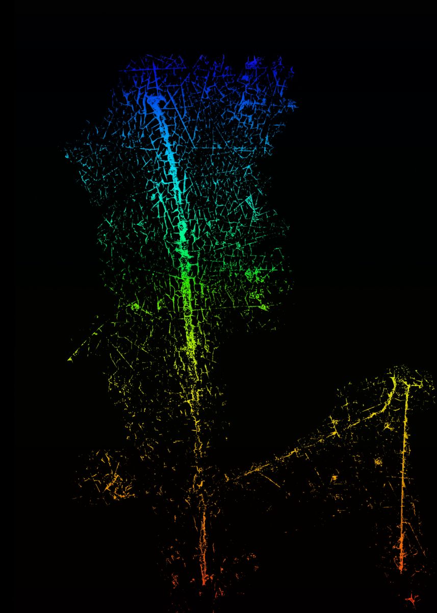 'Rainbow Crackle Abstract' Poster, picture, metal print, paint by ...