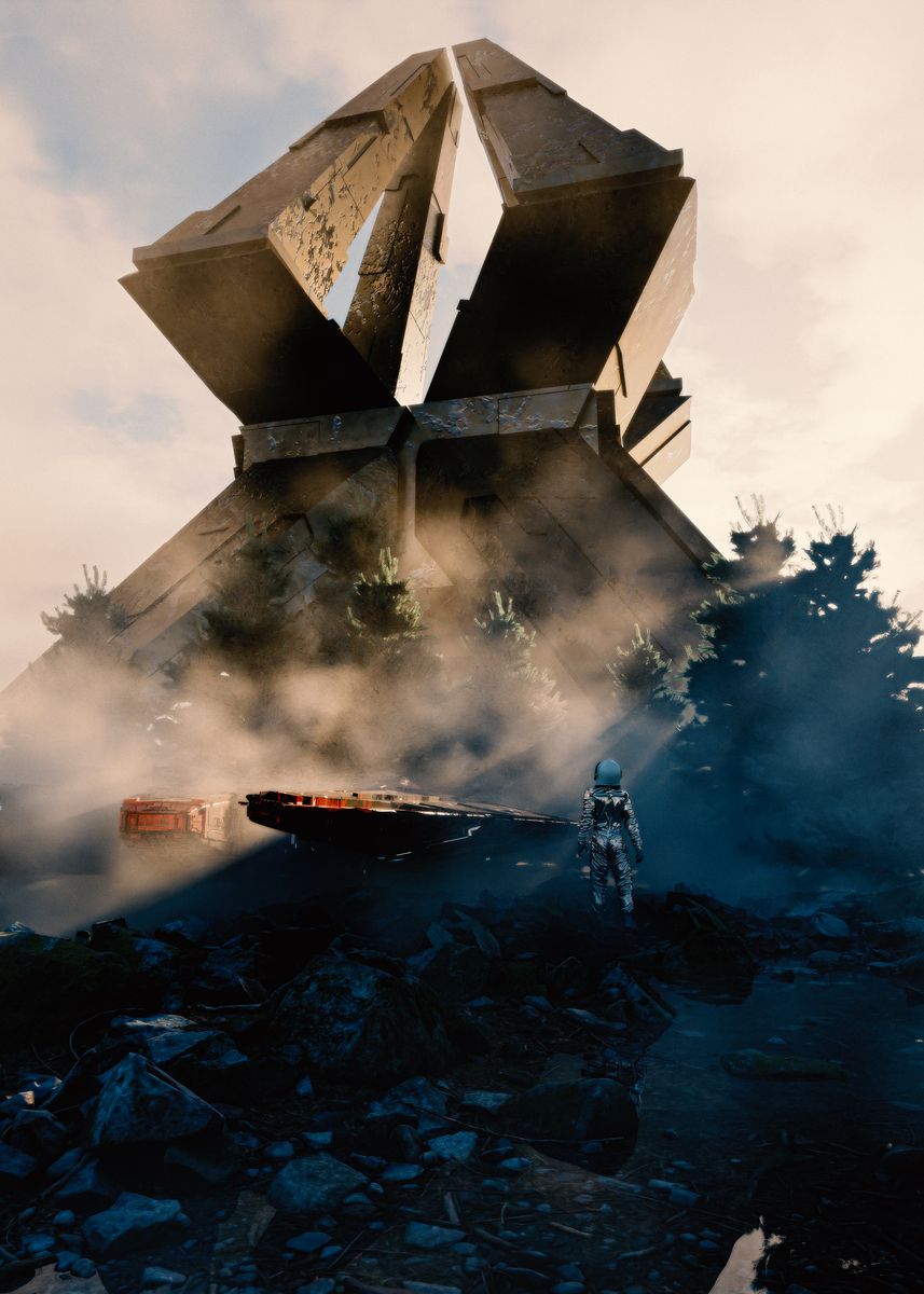 'Alien Monument' Poster, picture, metal print, paint by Jerry Perez ...
