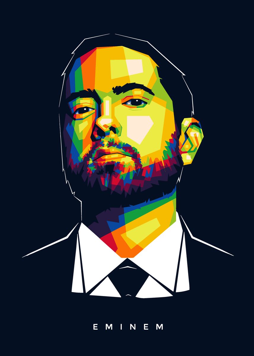 'Eminem Pop Art Portrait' Poster, picture, metal print, paint by ...