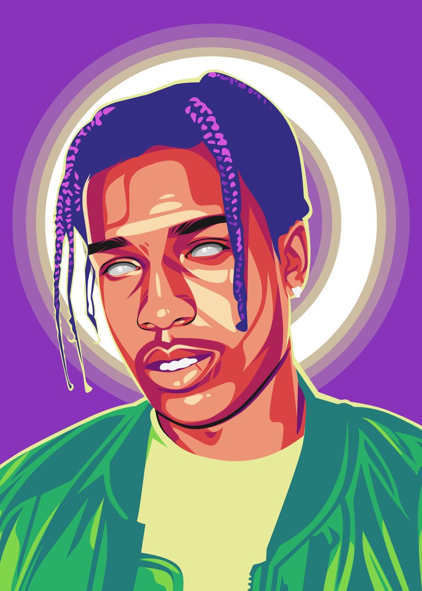 'A$AP Rocky Portrait' Poster, picture, metal print, paint by Mari ...