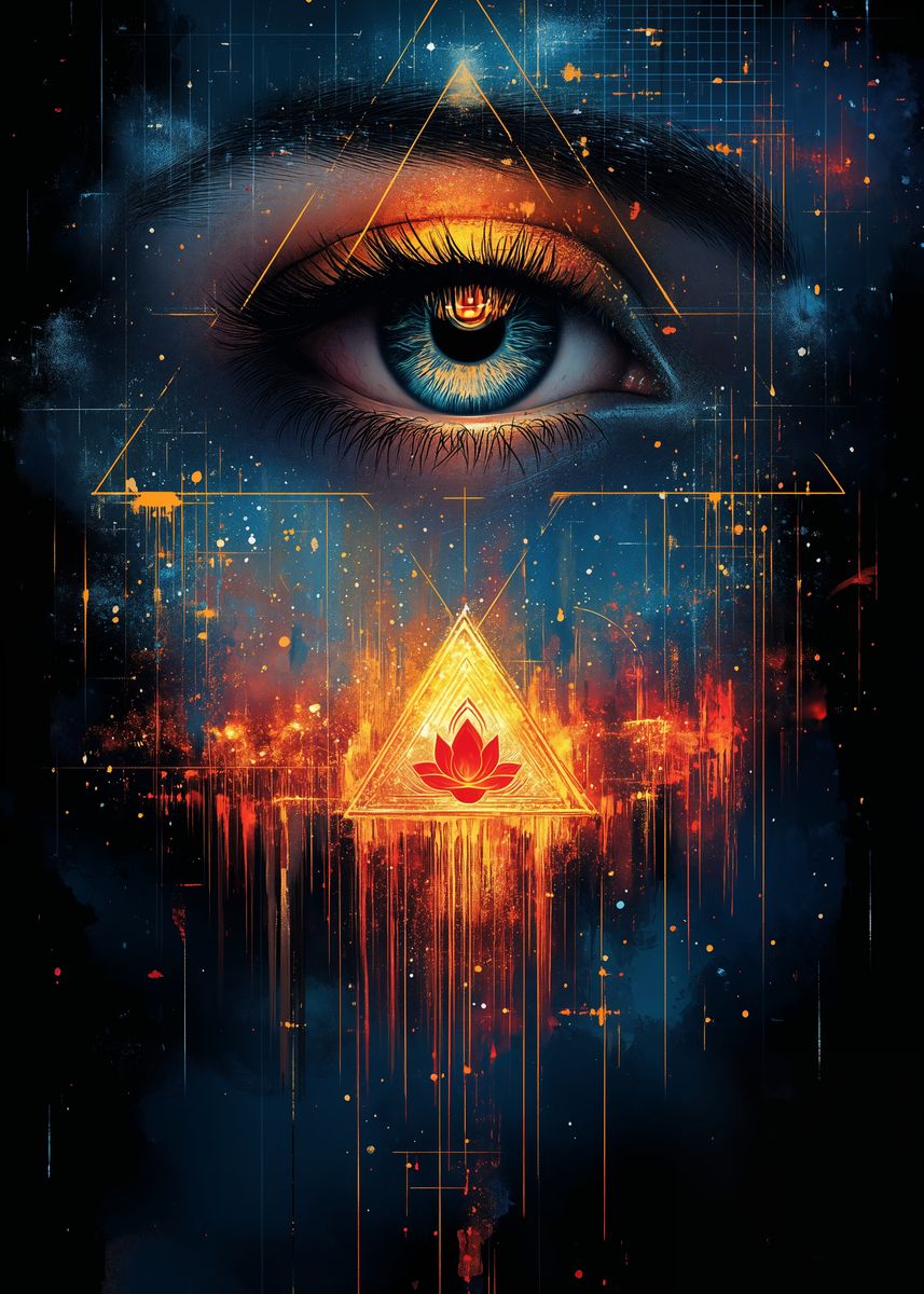 'Eye of the Lotus' Poster, picture, metal print, paint by Michal Dunaj ...