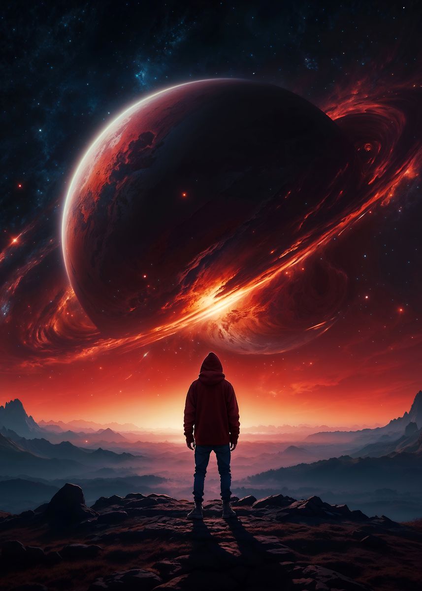 'cosmic apocalypse observer' Poster, picture, metal print, paint by ...