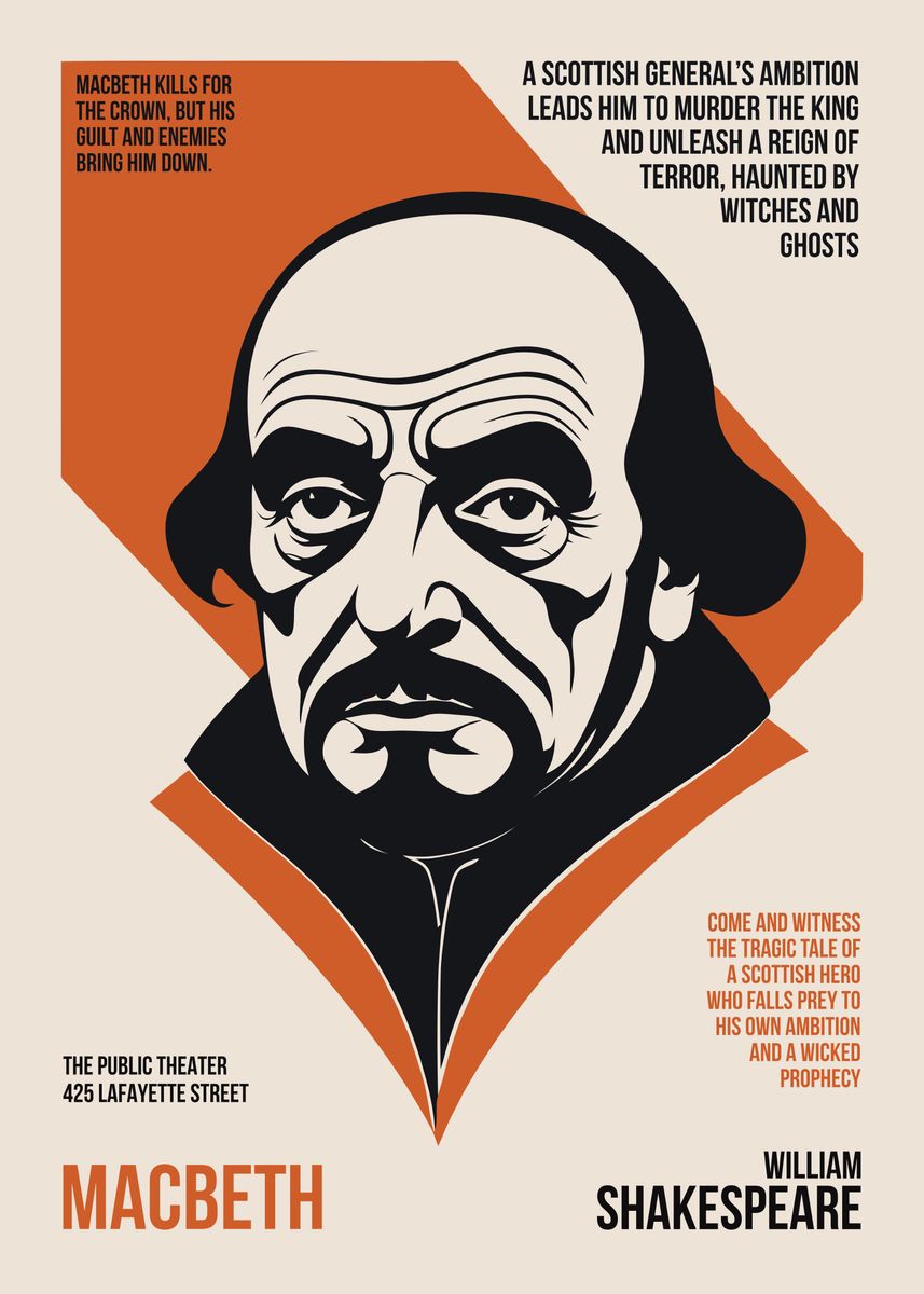 'Macbeth Shakespeare Poster' Poster, picture, metal print, paint by ...