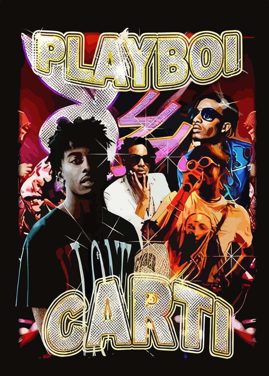 'Playboi Carti rapper rap' Poster, picture, metal print, paint by ...