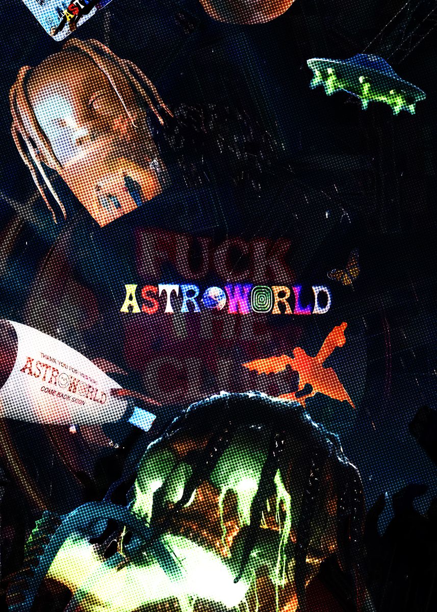 'Travis Scott Astroworld' Poster, picture, metal print, paint by Gonza ...