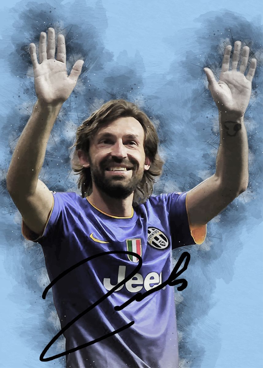 'Andrea Pirlo Painting Art' Poster, picture, metal print, paint by | Displate