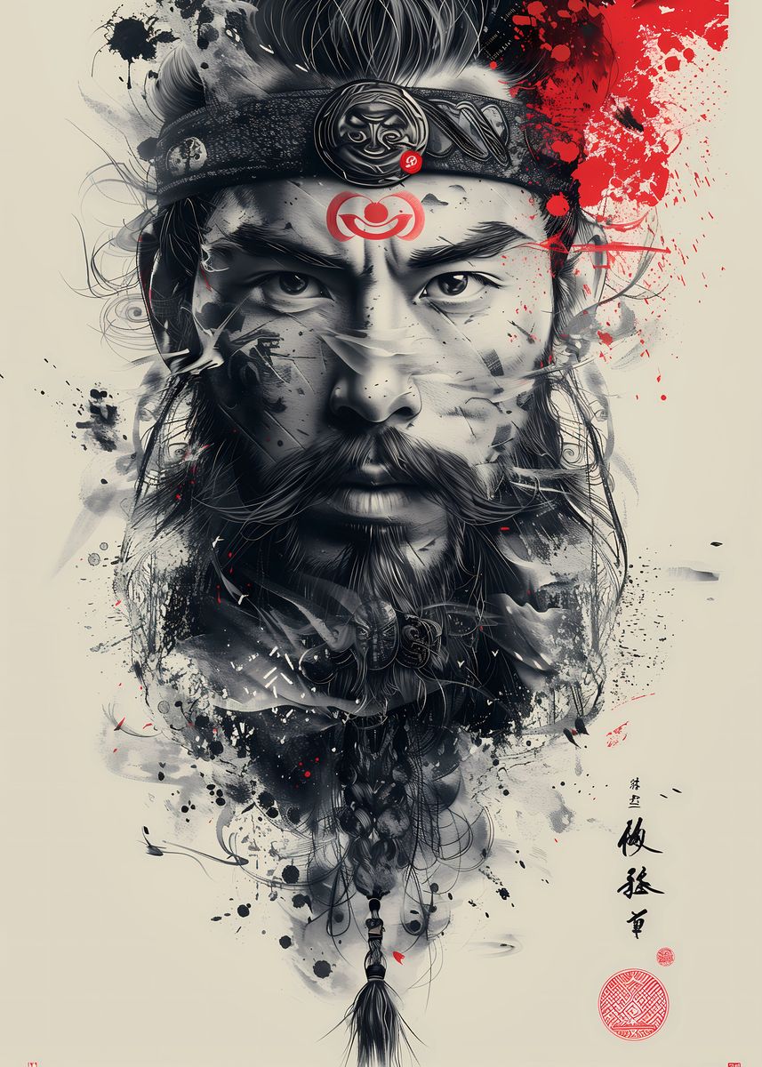 'Genghis Khan Dschingis Khan Historic Portrait' Poster, picture, metal ...