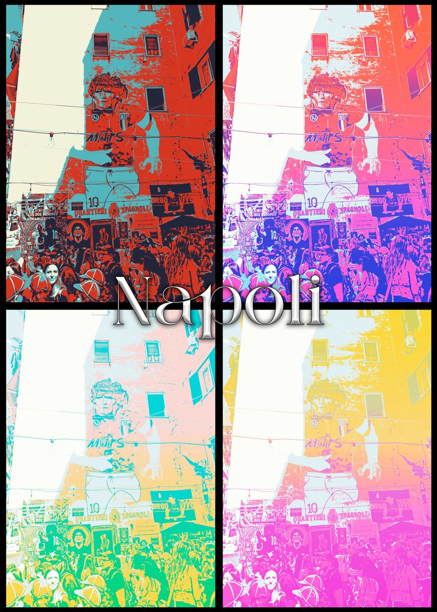 'Napoli Street Art Collage' Poster, picture, metal print, paint by ...