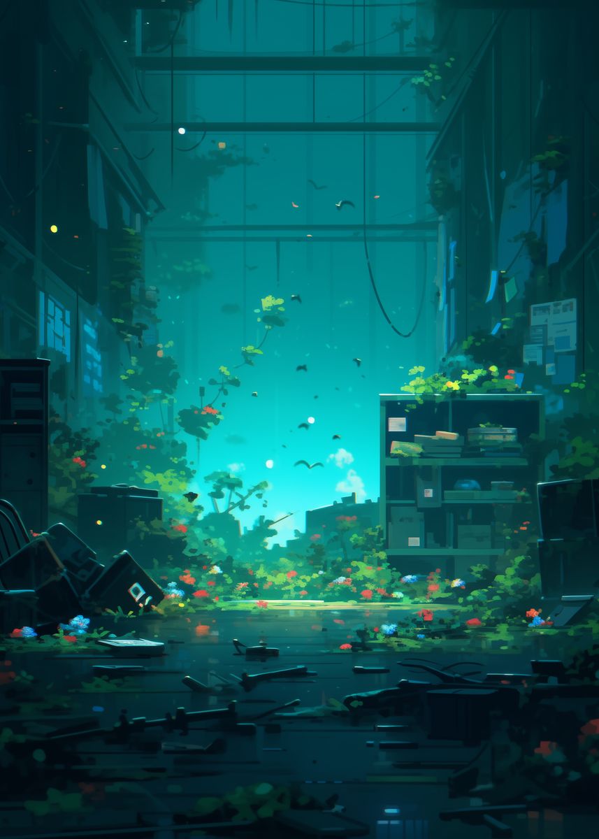 'Overgrown Cityscape' Poster, picture, metal print, paint by Kinksa ...