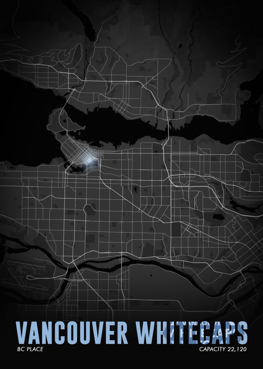 'Vancouver Whitecaps Stadium Map' Poster, picture, metal print, paint ...