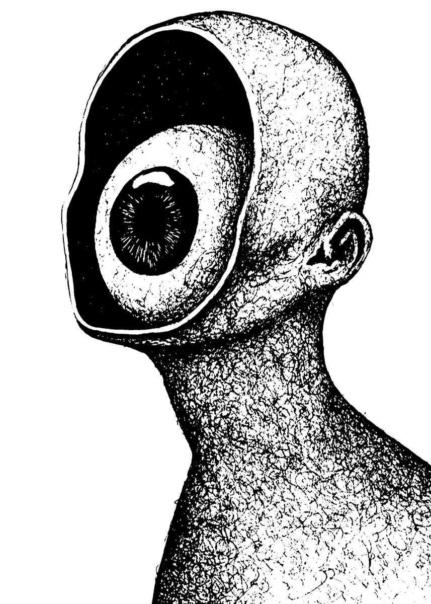 'Giant Eye Head' Poster, picture, metal print, paint by DNSM | Displate
