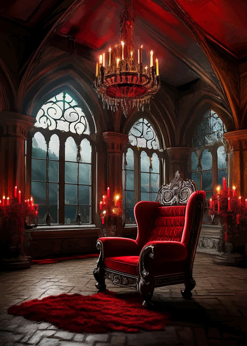 'Gothic Vampire's Throne Room' Poster, picture, metal print, paint by ...