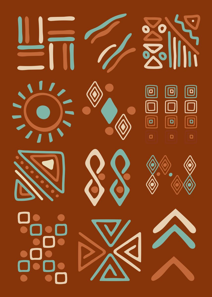 'Vibrant African Tribal Print' Poster, picture, metal print, paint by ...