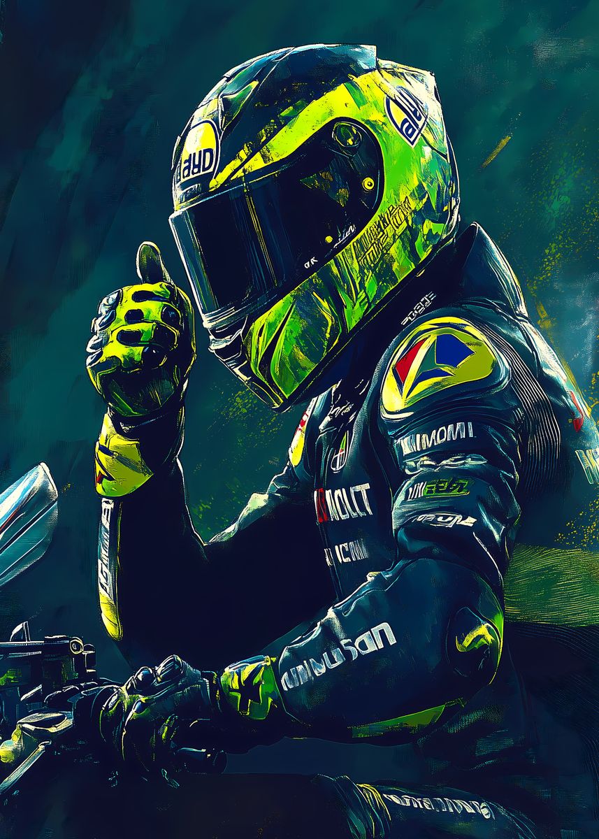 'MotoGP Rider Portrait' Poster, picture, metal print, paint by Chinoune ...