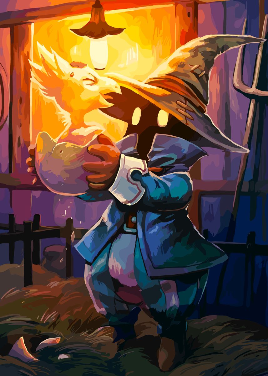 'Black Mage with Chocobo' Poster, picture, metal print, paint by Pargoy ...