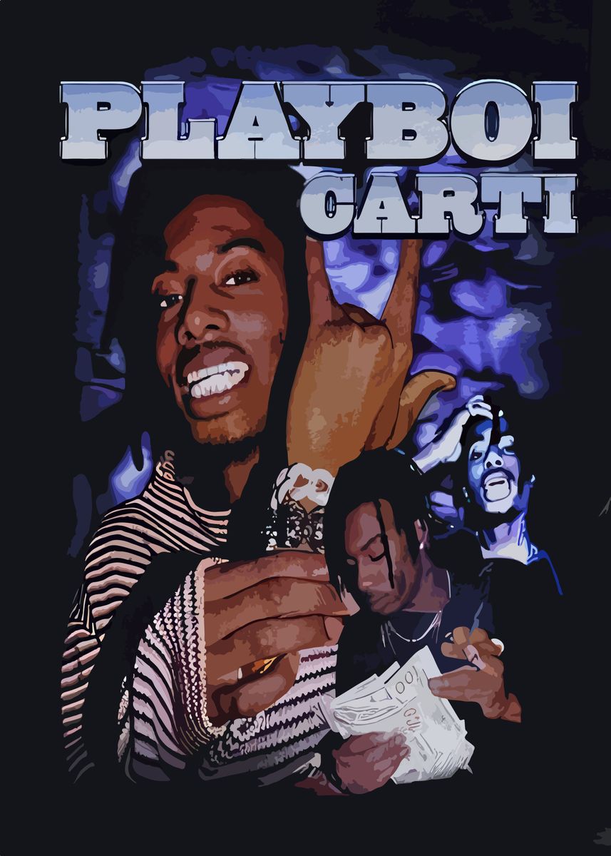 'Playboi Carti rapper rap' Poster, picture, metal print, paint by ...
