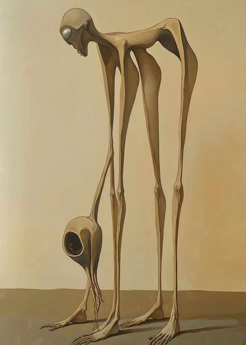 'Surreal Humanoid Figure' Poster, picture, metal print, paint by ...