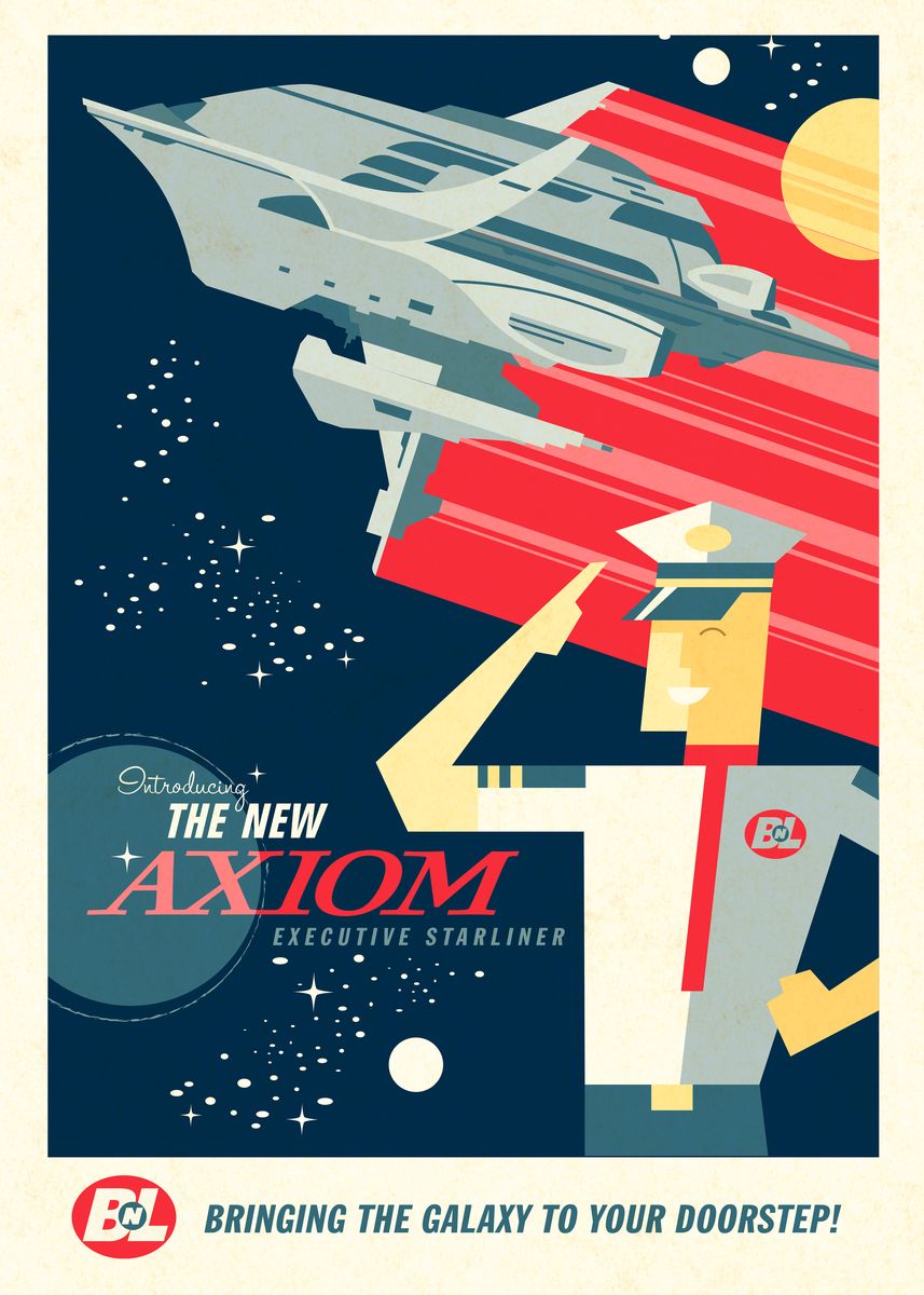 'Wall-E New Axiom' Poster, picture, metal print, paint by Disney Pixar ...