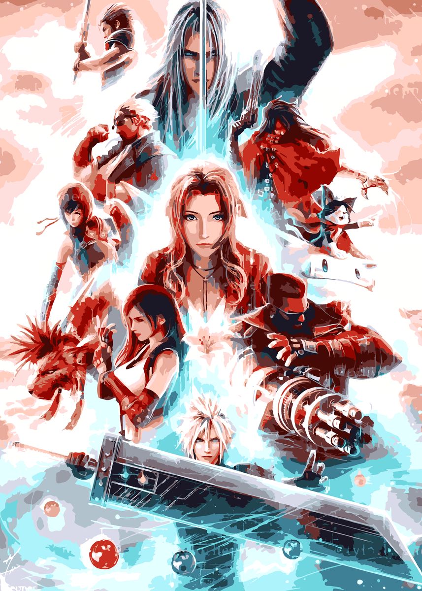 'Final Fantasy VII Characters' Poster, picture, metal print, paint by ...